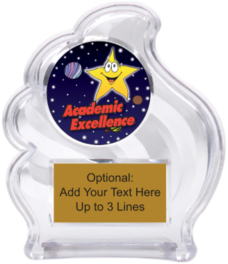 Academic Excellence Trophy, Wave Acrylic – Half Price Awards